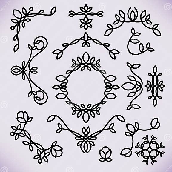 Vector Line Frame Design Elements,ornament, Emblem Stock Vector ...