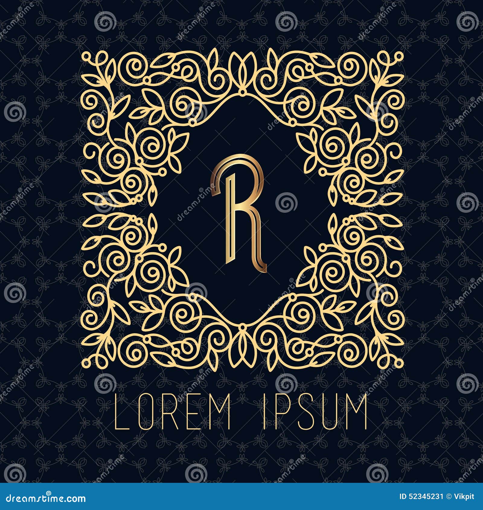 Vector Line Frame Design Elements with Space for Logos Stock Vector ...