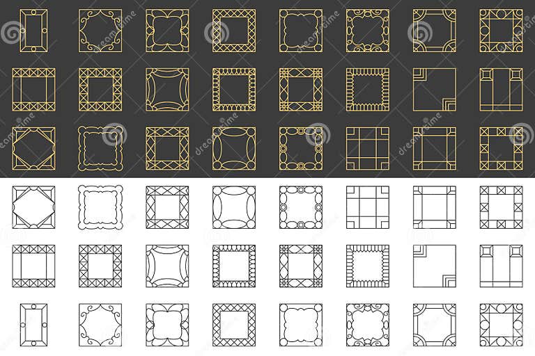 Vector line frames. stock vector. Illustration of collection - 75630439