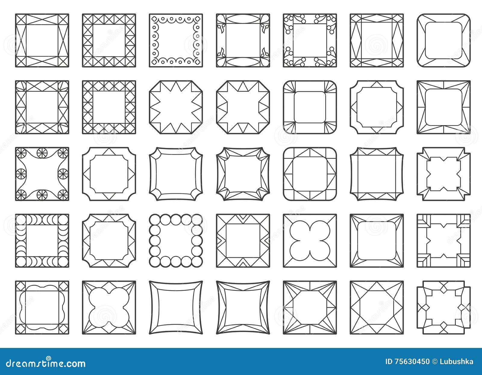 Vector line frames. stock vector. Illustration of icon - 75630450