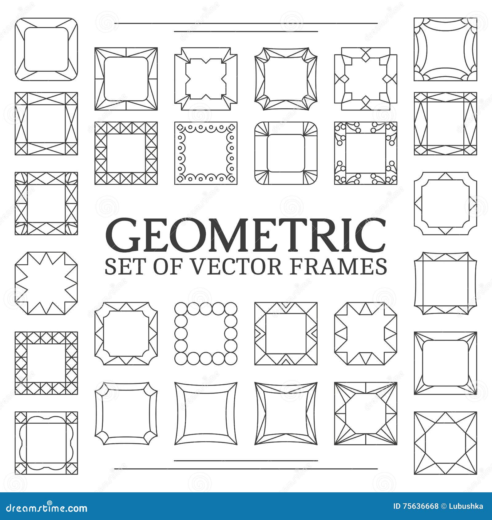 Vector line frames. stock vector. Illustration of element - 75636668