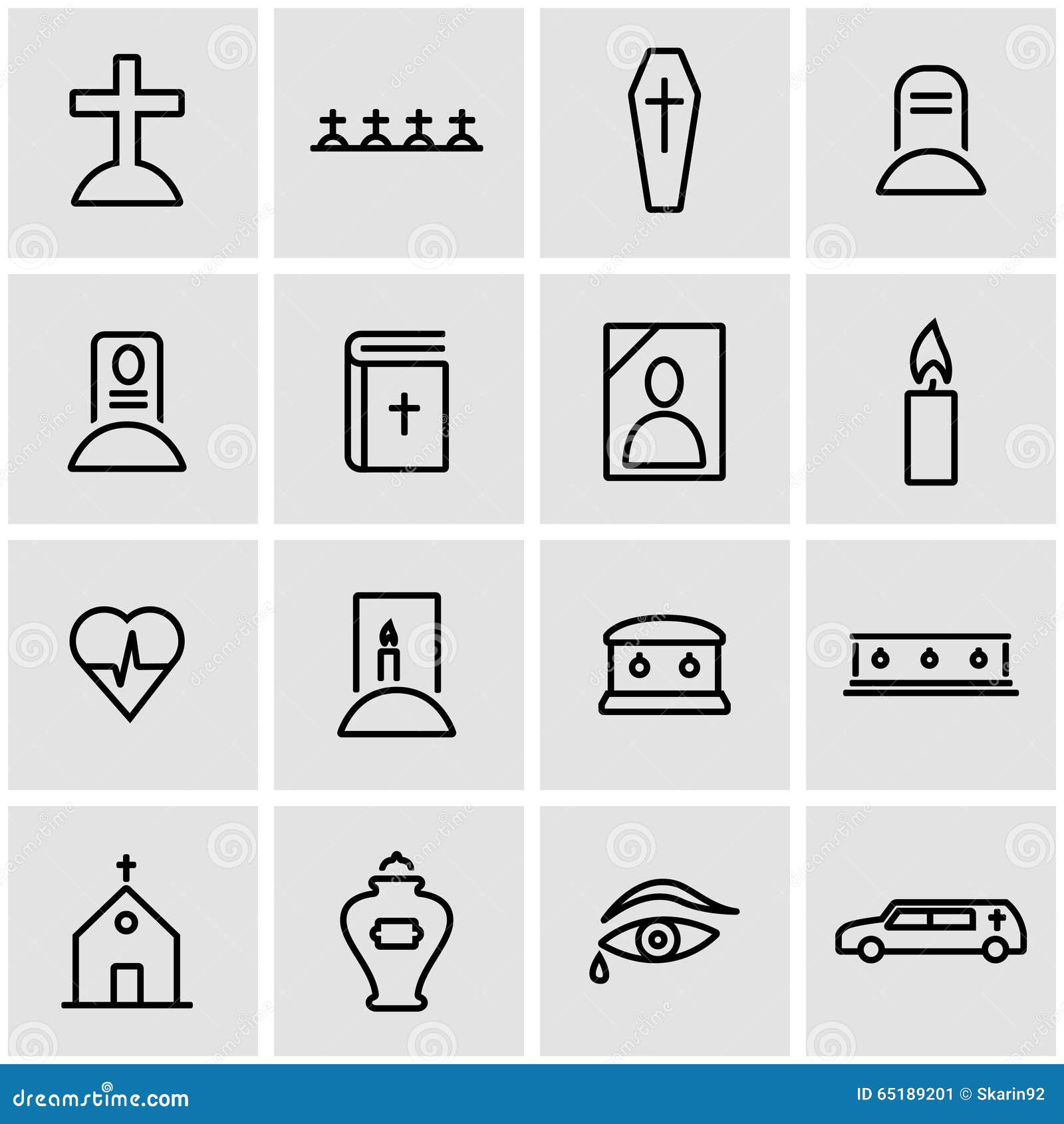 Funeral Icon Vector From Medical Items Concept. Thin Line Illustration ...
