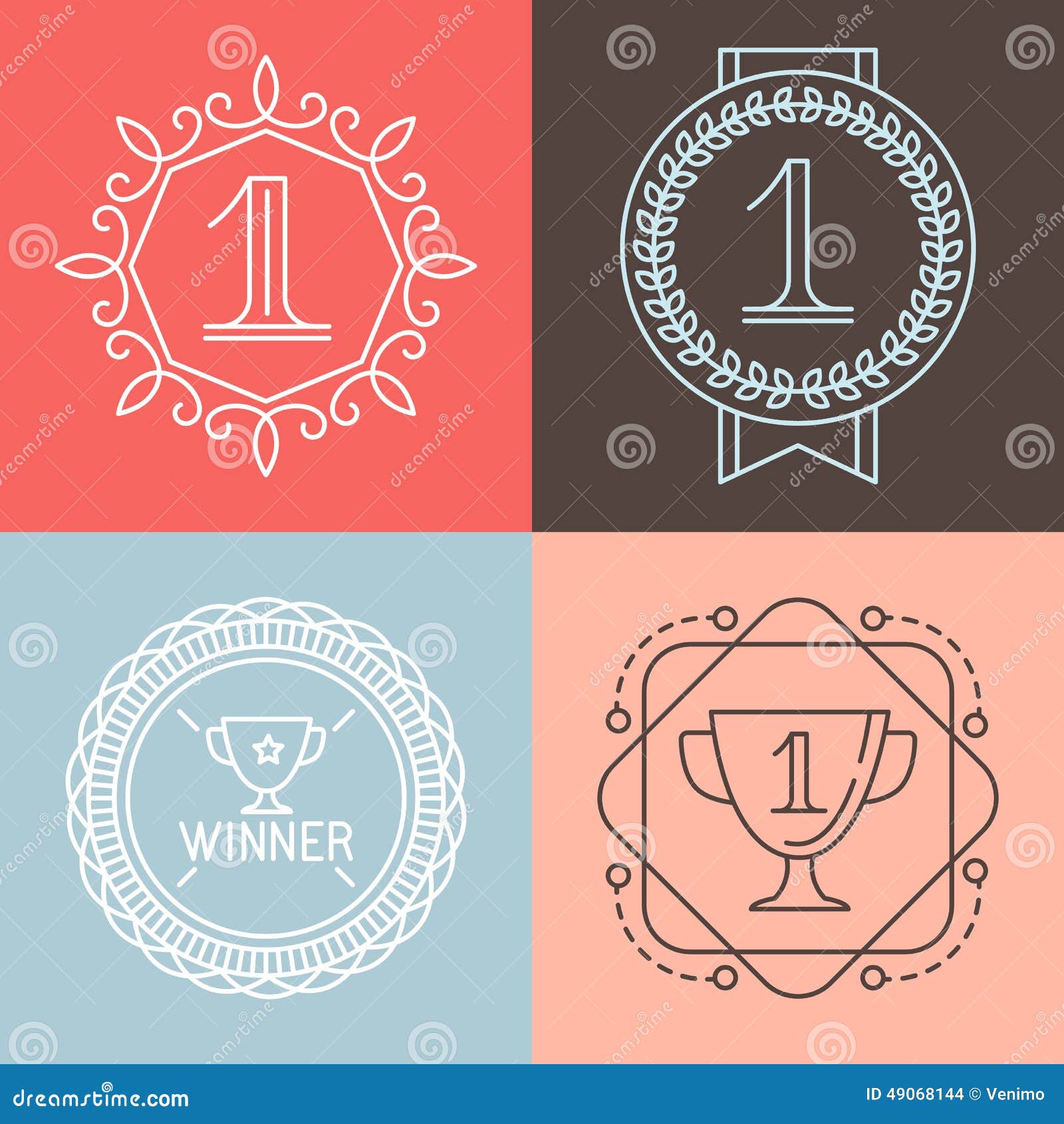 Vector Line Gamification Icons and Badges Stock Vector - Illustration ... Vector Line Gamification Icons and Badges Stock Vector - Illustration ...