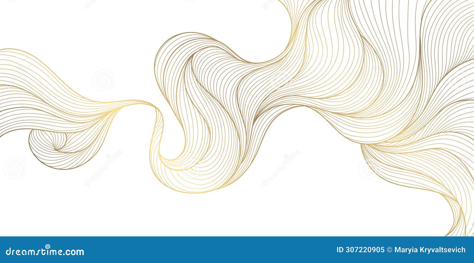 Vector Line Gold Background, Luxury Design Texture. Flow Elegant Curve ...