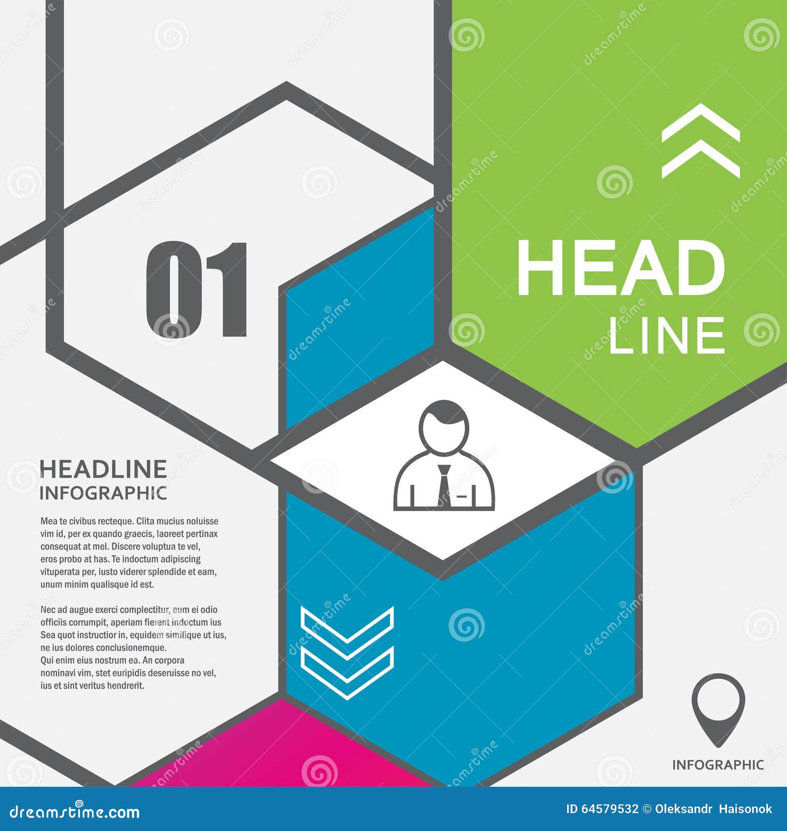 Vector Line Hexagon Infographic. Template for Diagram and Presentation ...