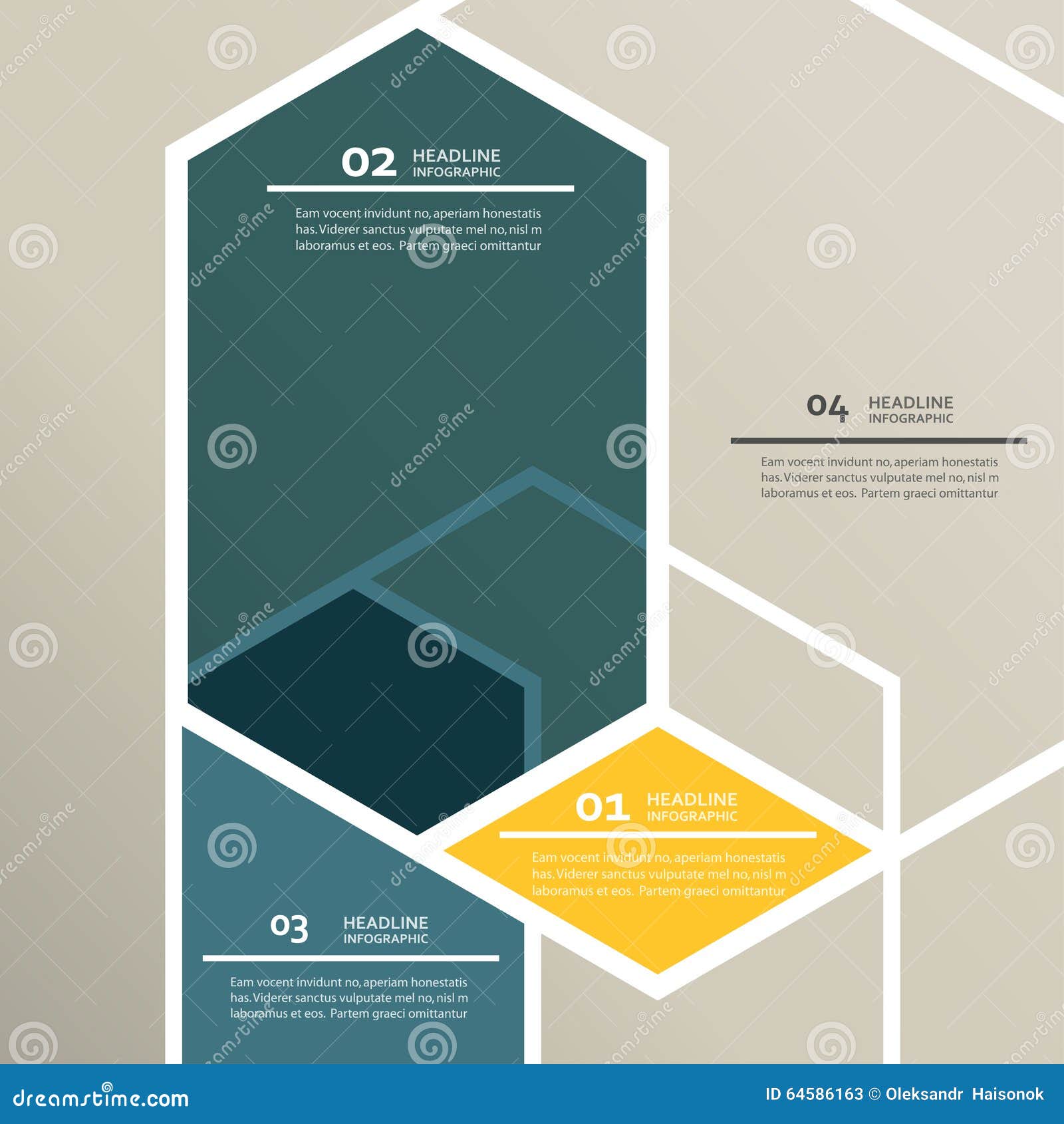Vector Line Hexagon Infographic. Template for Diagram and Presentation ...