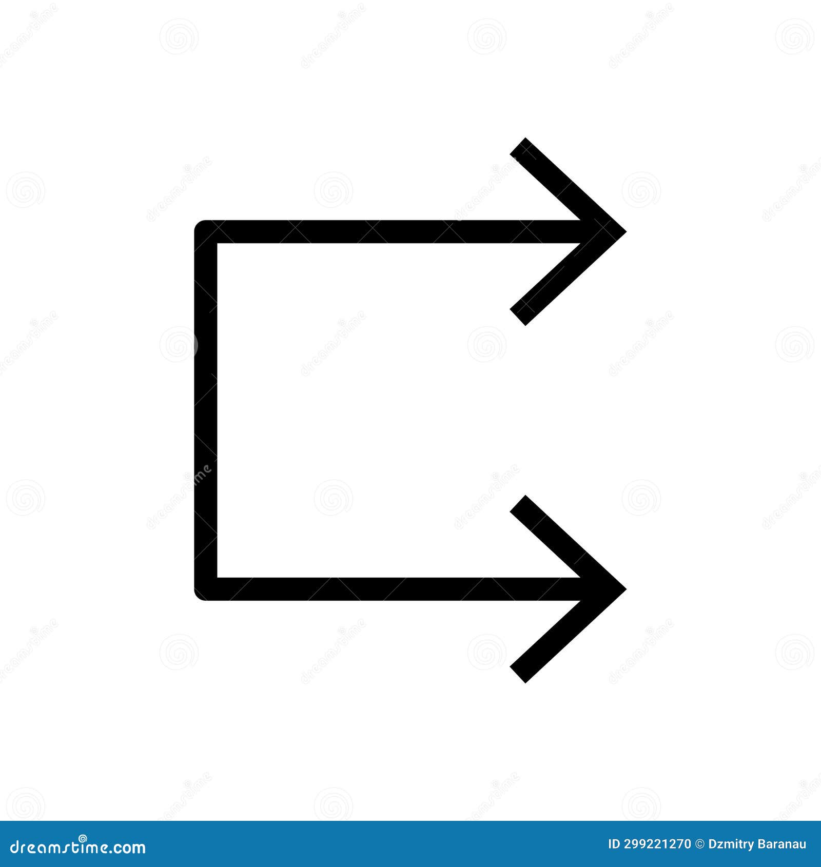 Vector Line Icon Arrow Replace Pointing in One Direction on a Black ...