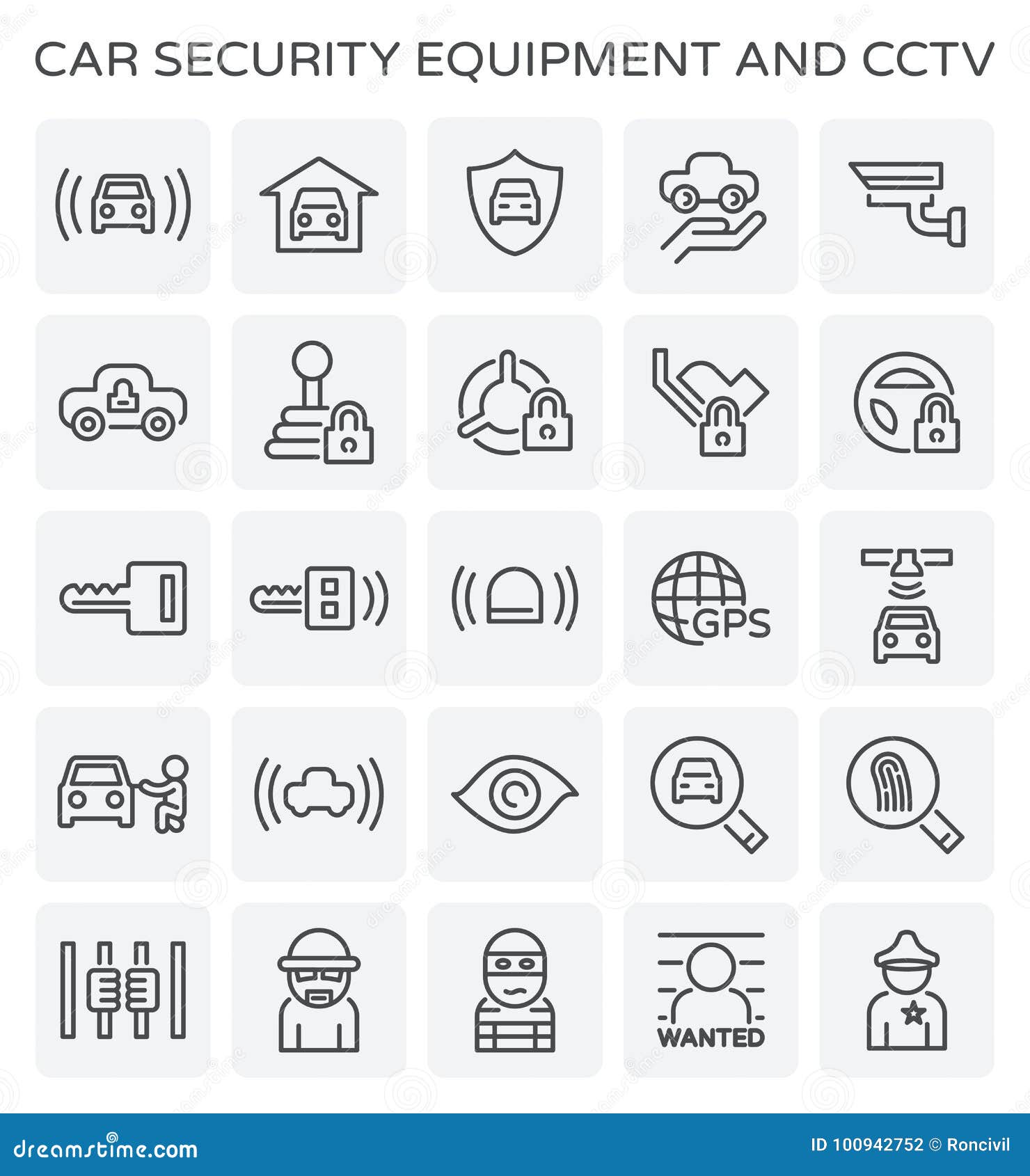 Car security icon stock vector. Illustration of alarm - 100942752