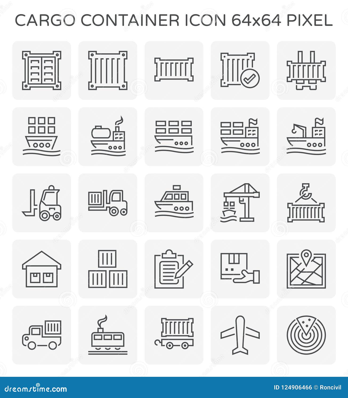 Shipping container icon stock vector. Illustration of export - 124906466