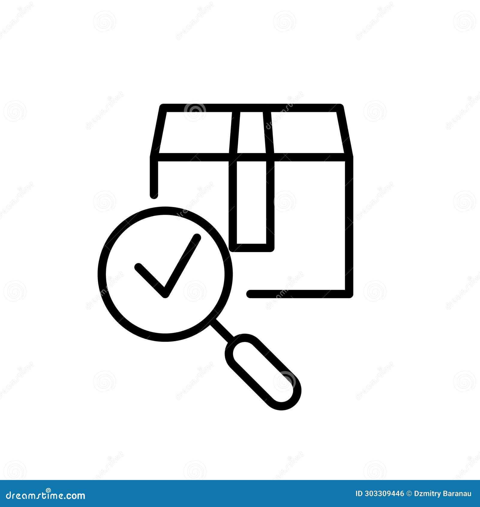 Vector Line Icon Checking Delivery Box. Service Container ...