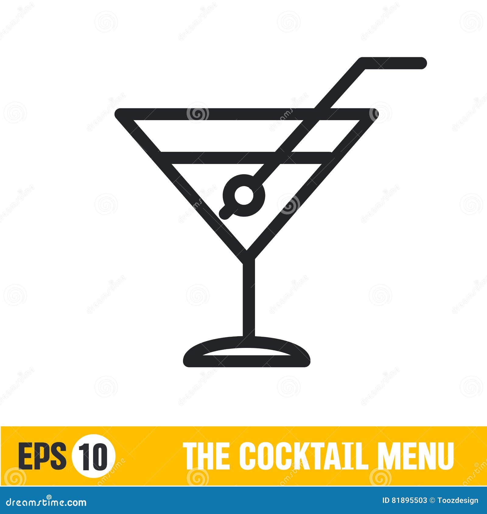 Vector line icon coctail stock vector. Illustration of concept - 81895503
