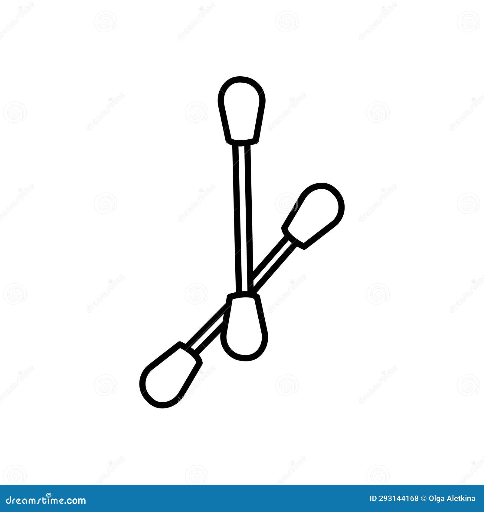 Vector Line Icon for Cotton Swabs Stock Vector - Illustration of care ...