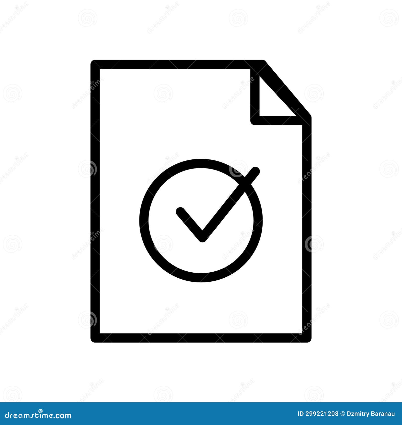 Vector Line Icon Document Serves As a Mark of Verification in the ...