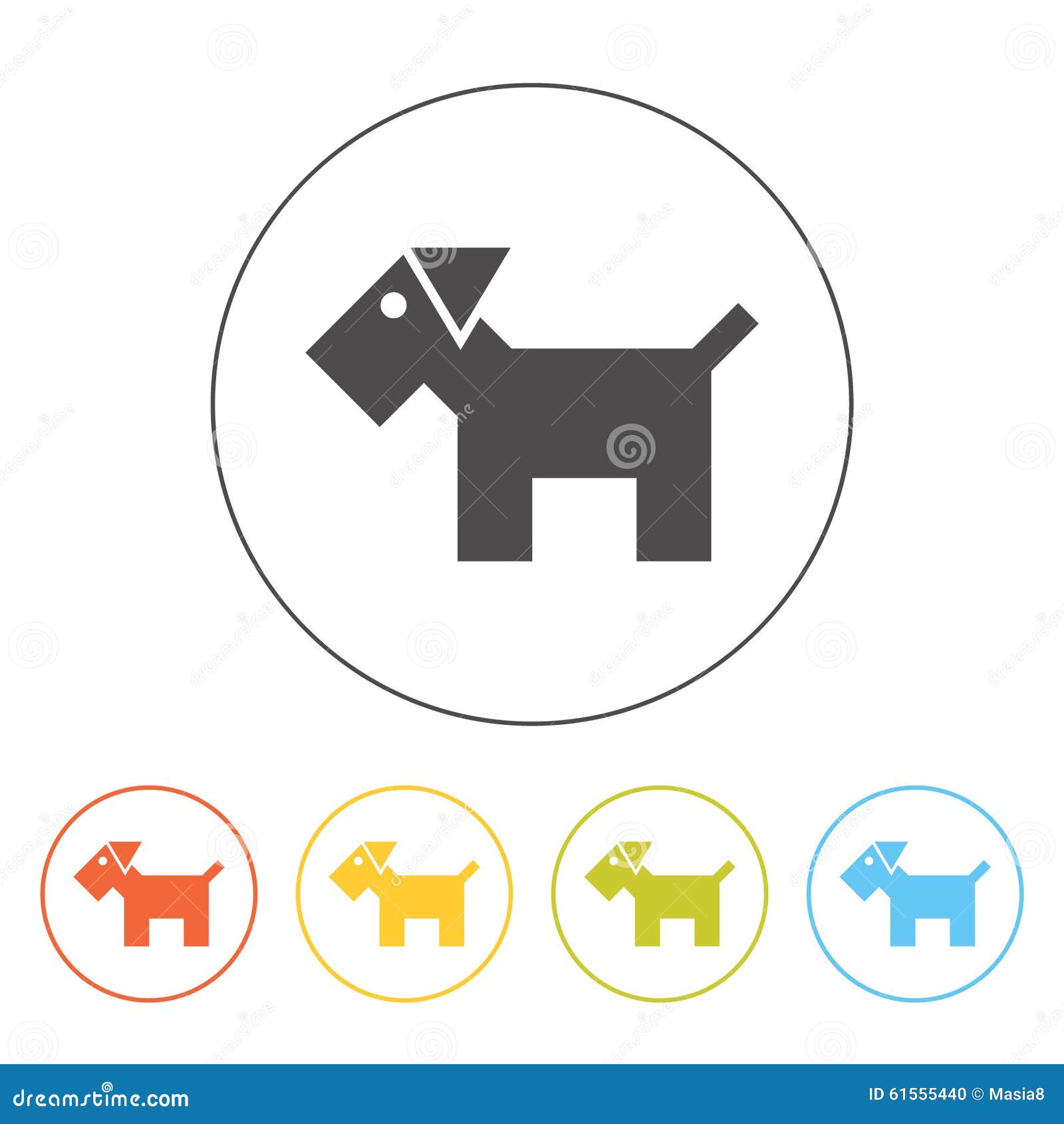 Vector line icon of a dog stock illustration. Illustration of ...