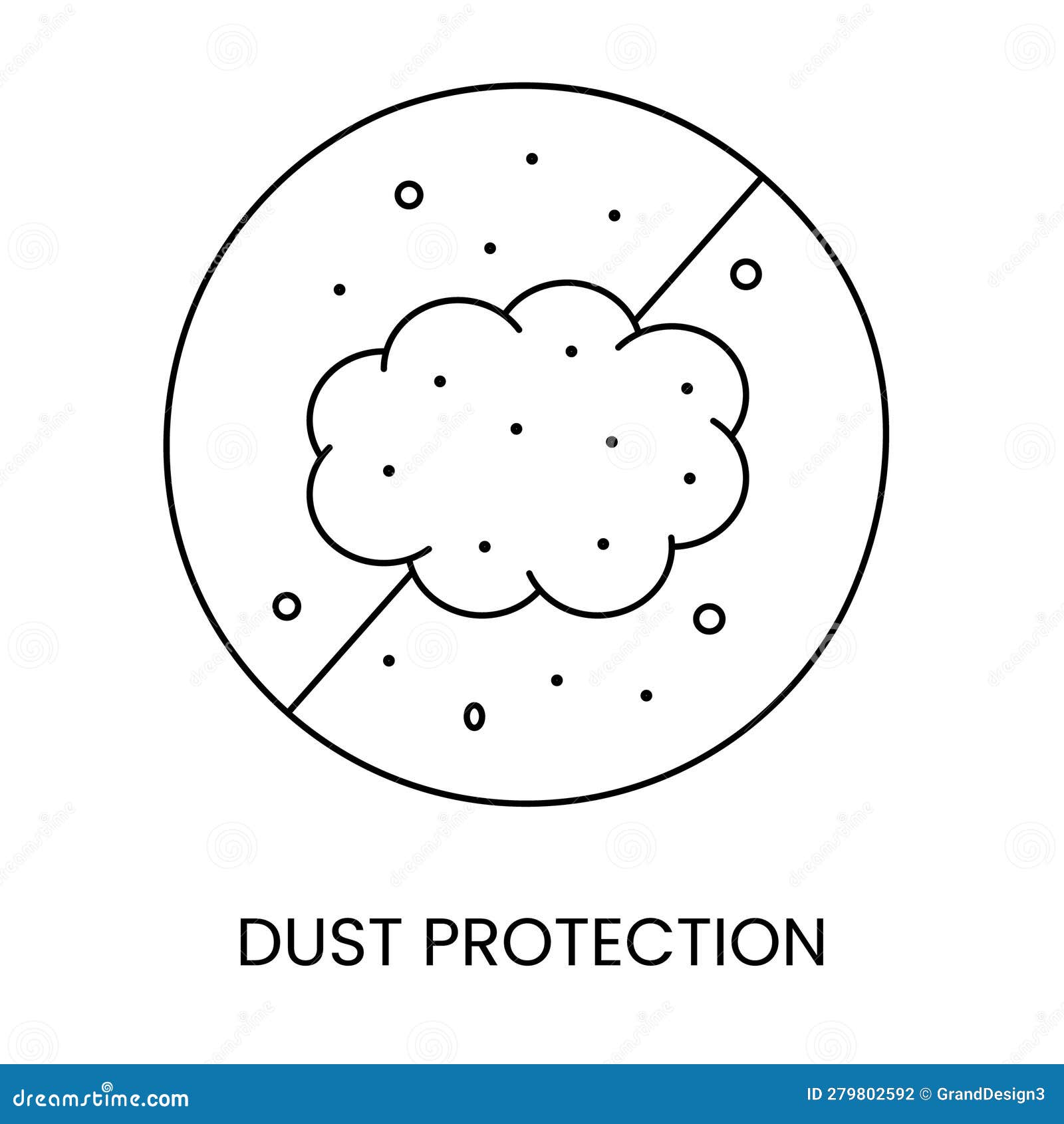 Vector Line Icon of Dust Protection. Stock Vector - Illustration of ...