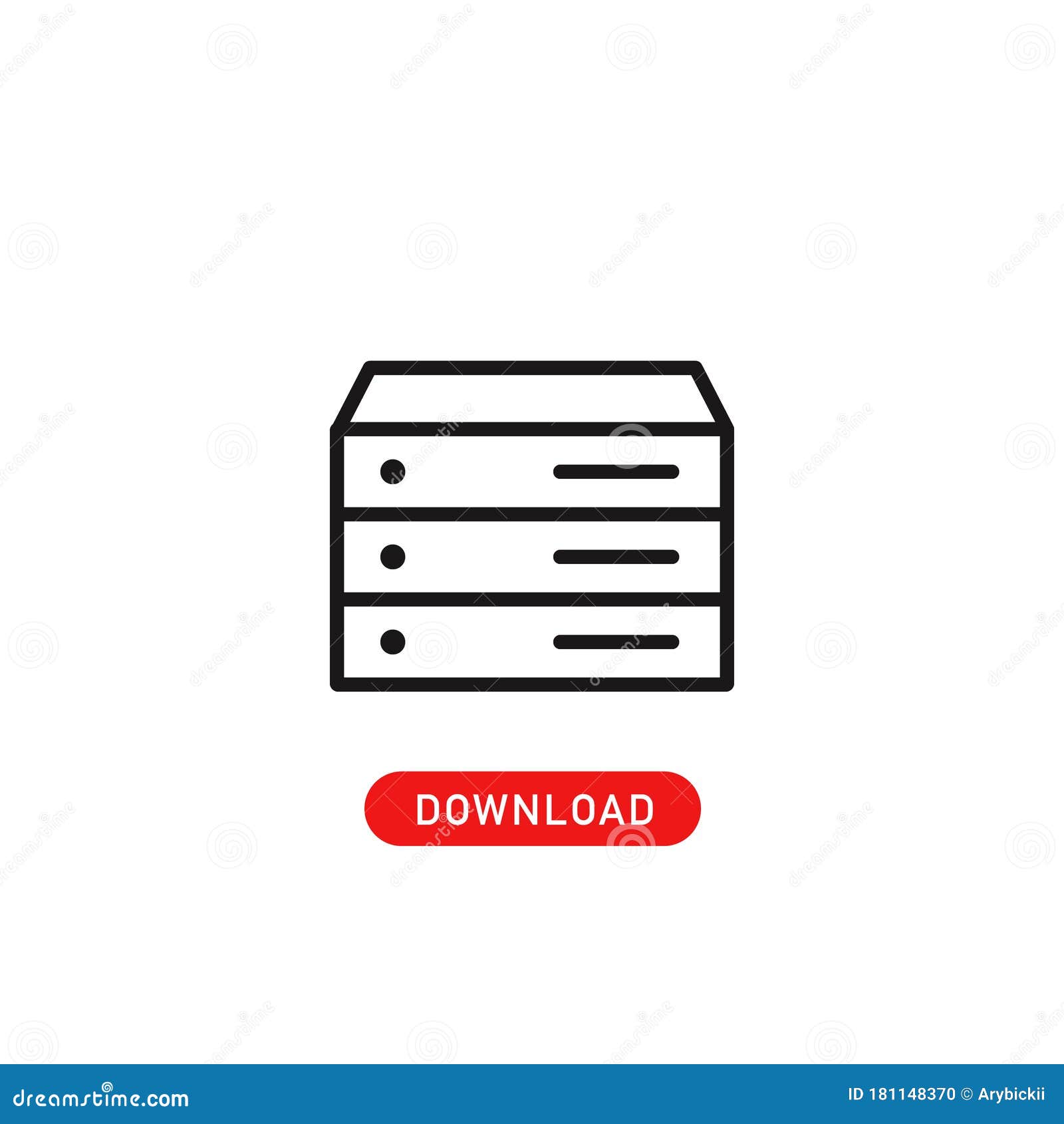 Vector Line Icon of Extra Computer Storage Stock Vector - Illustration ...