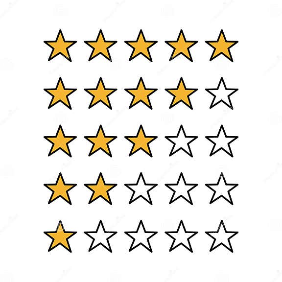 Vector Line Icon Featuring Star Ratings. Stock Vector - Illustration of ...