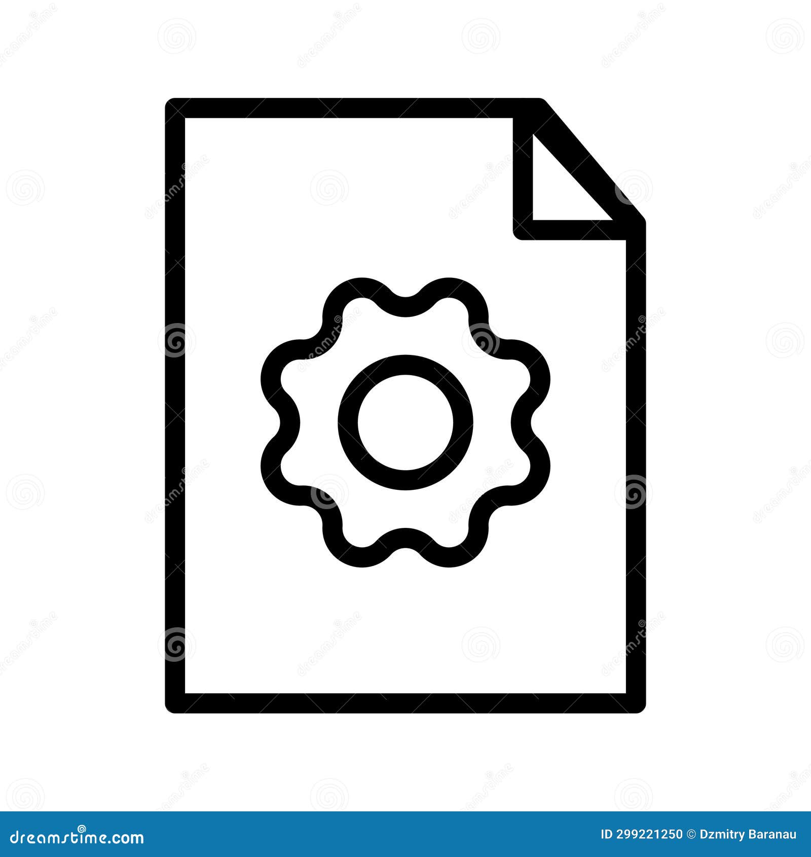 Vector Line Icon with Gear Outline Symbol Represents a Setting for ...