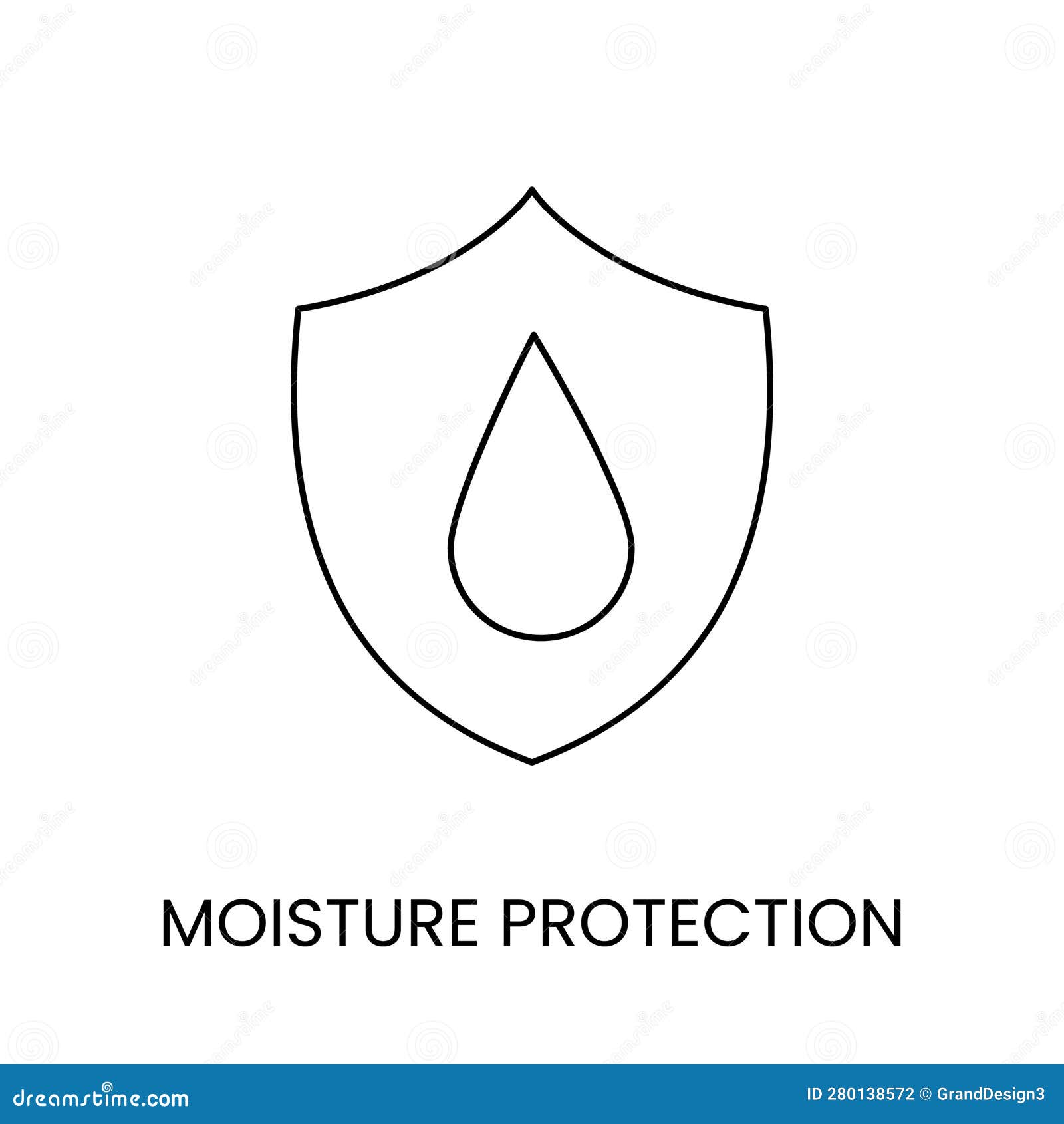 Vector Line Icon Indicating Moisture Protection. Stock Vector ...
