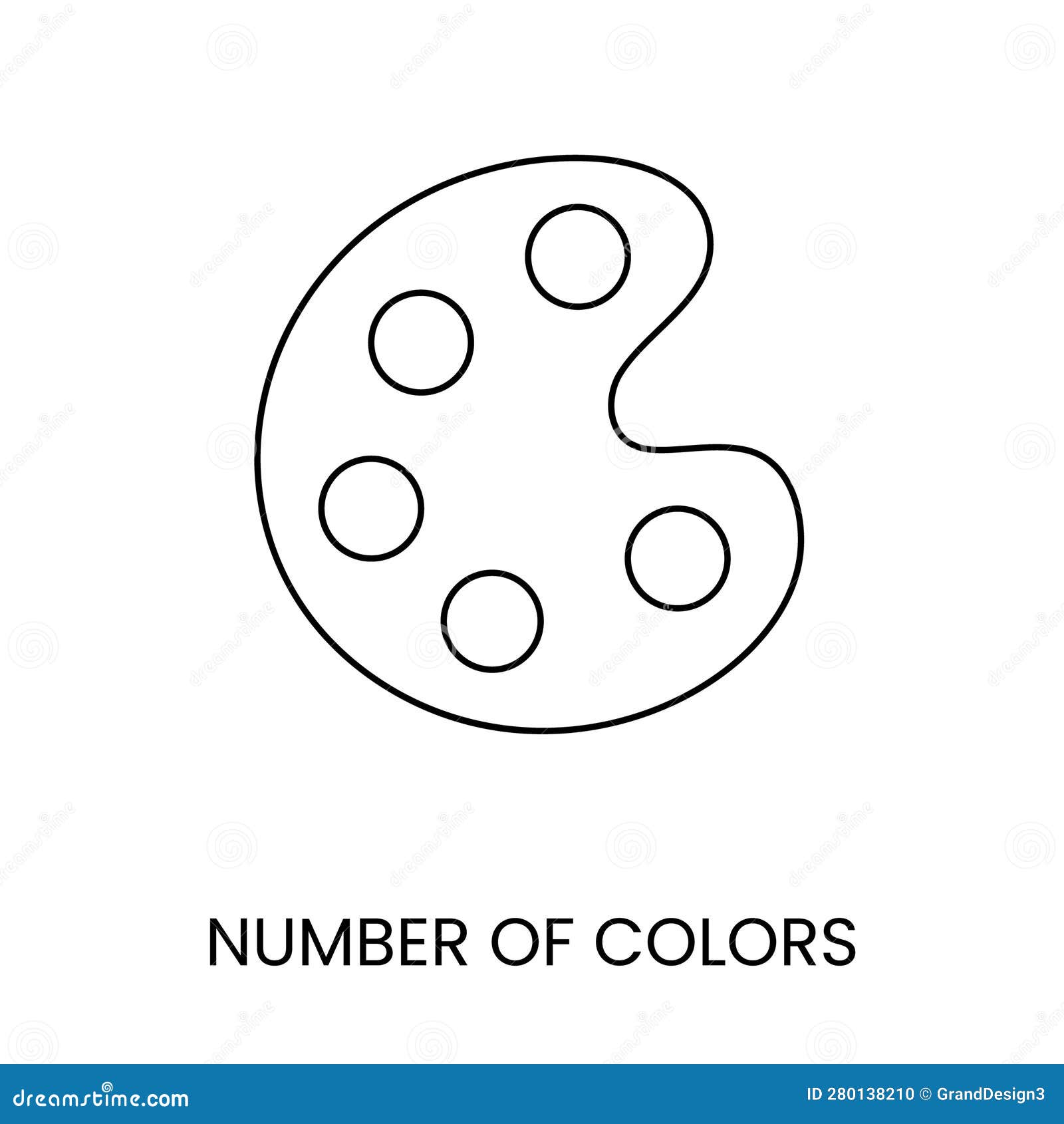 Vector Line Icon Indicating a Wide Range of Colors Stock Vector ...