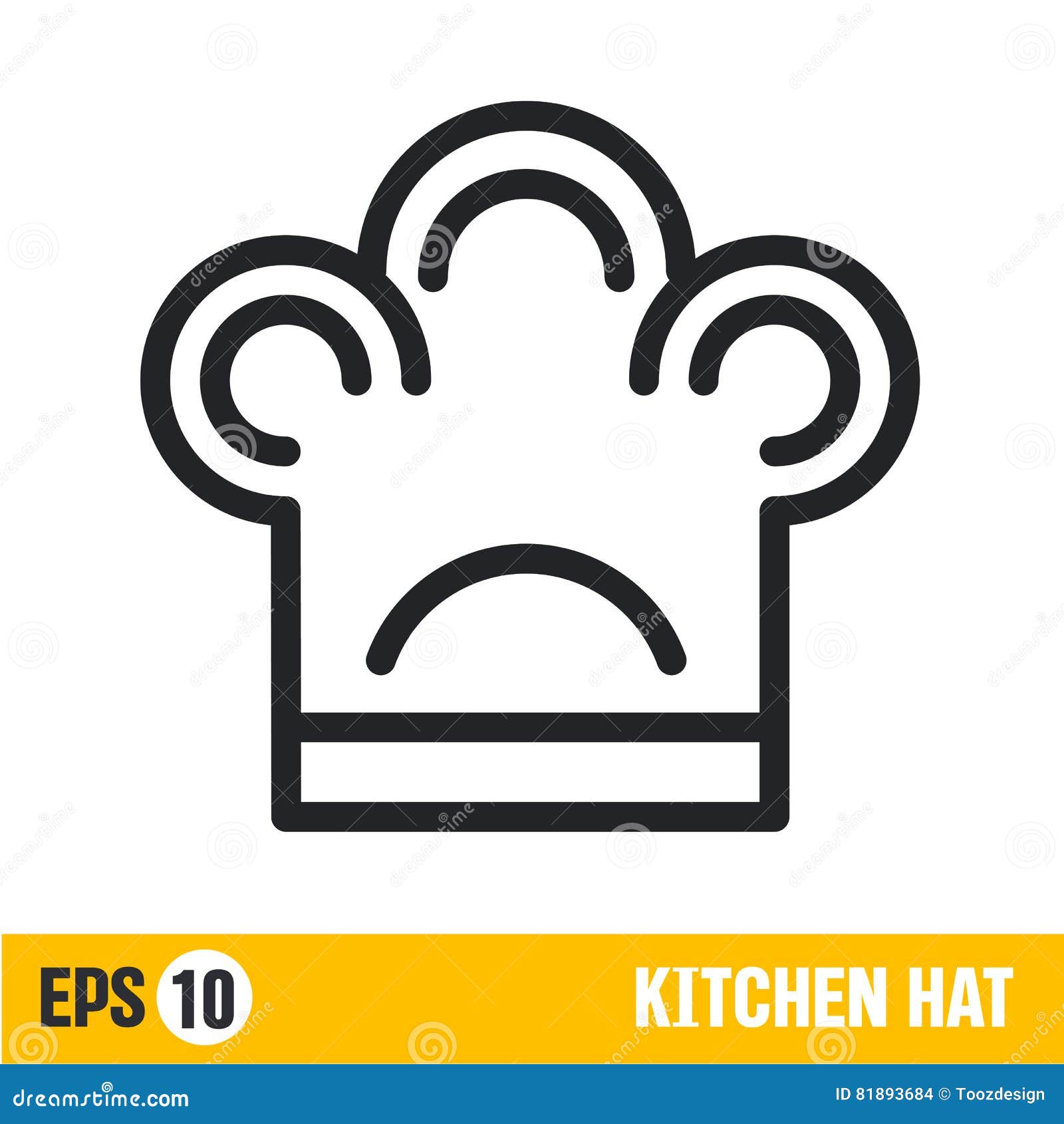 Vector Line Icon Kitchen Hat Stock Vector - Illustration of symbol ...