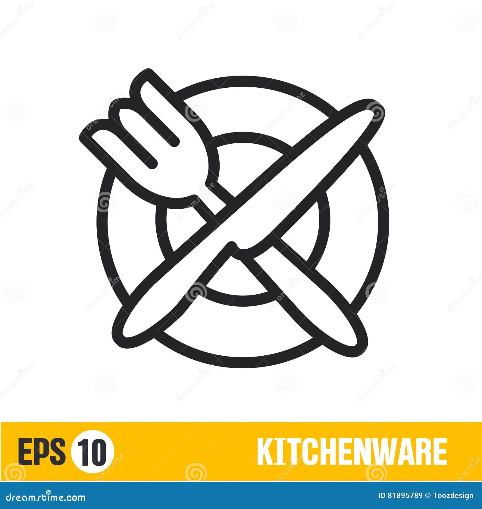 Vector Line Icon Kitchenware Stock Vector - Illustration of line ...