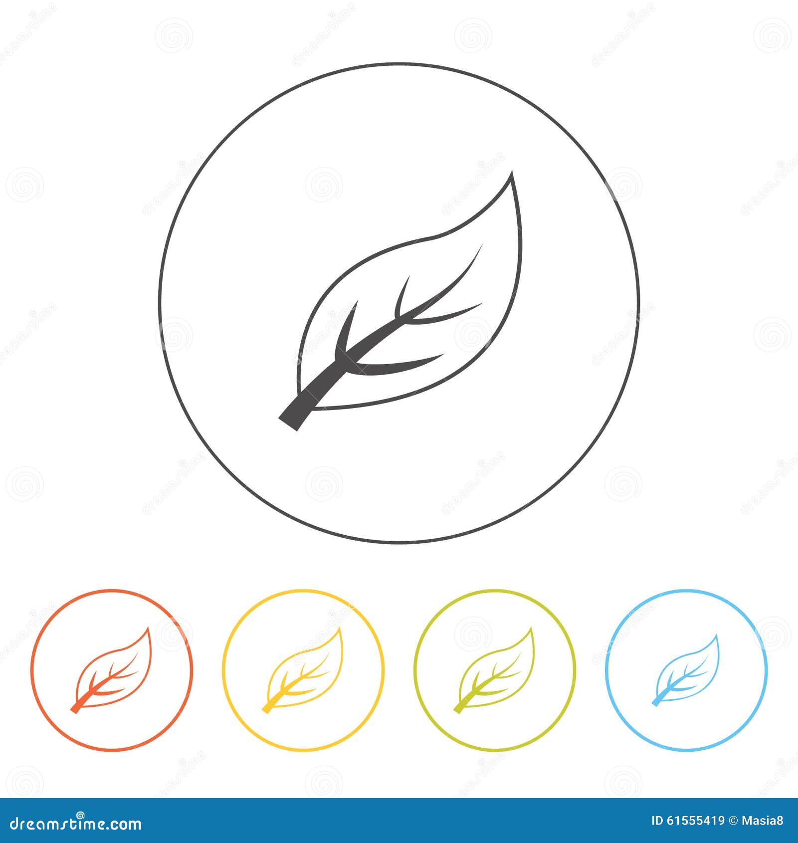 Vector line icon of a leaf stock illustration. Illustration of friendly ...