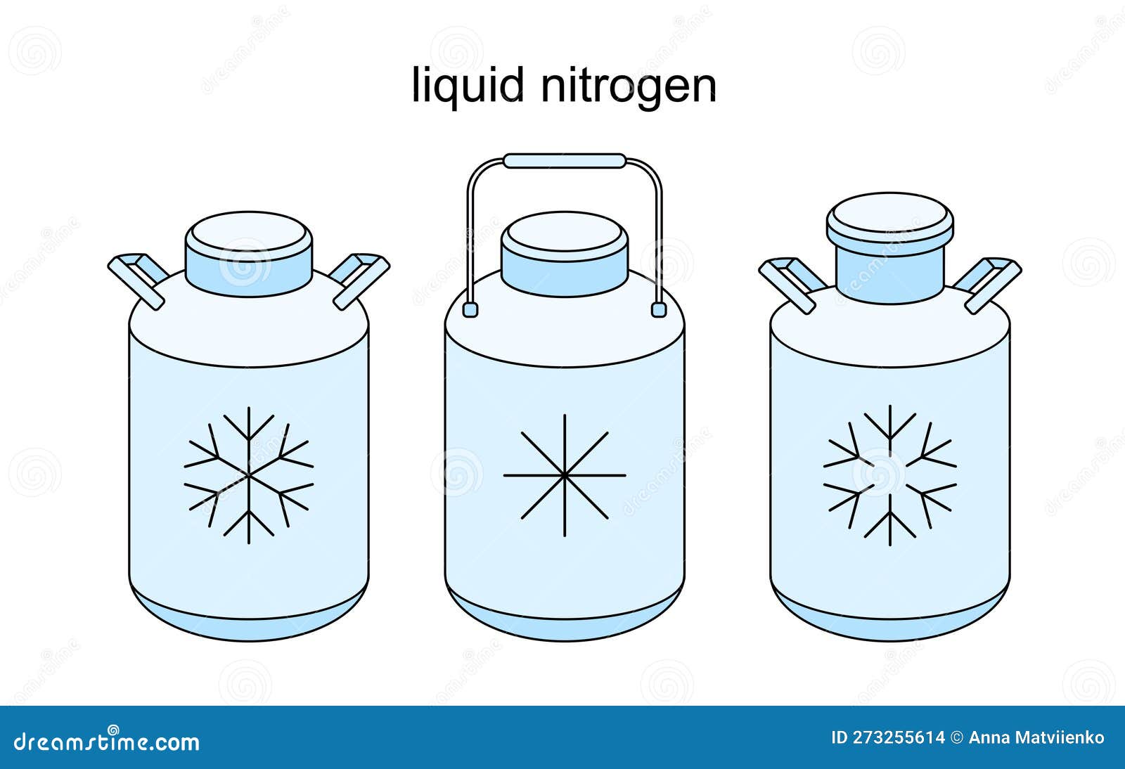 Vector Line Icon of a Liquid Compressed Nitrogen Gas with N2 for Cryo ...