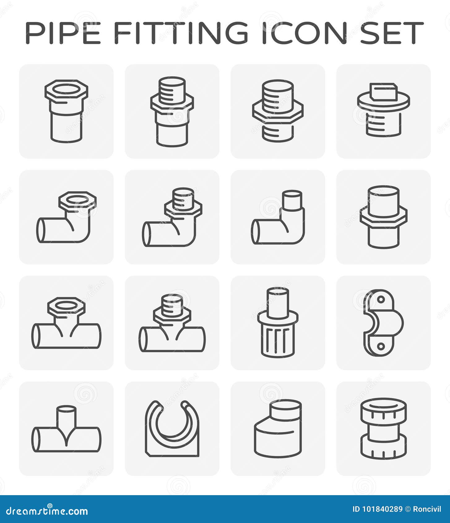 Pipe fitting icon stock vector. Illustration of connector - 101840289