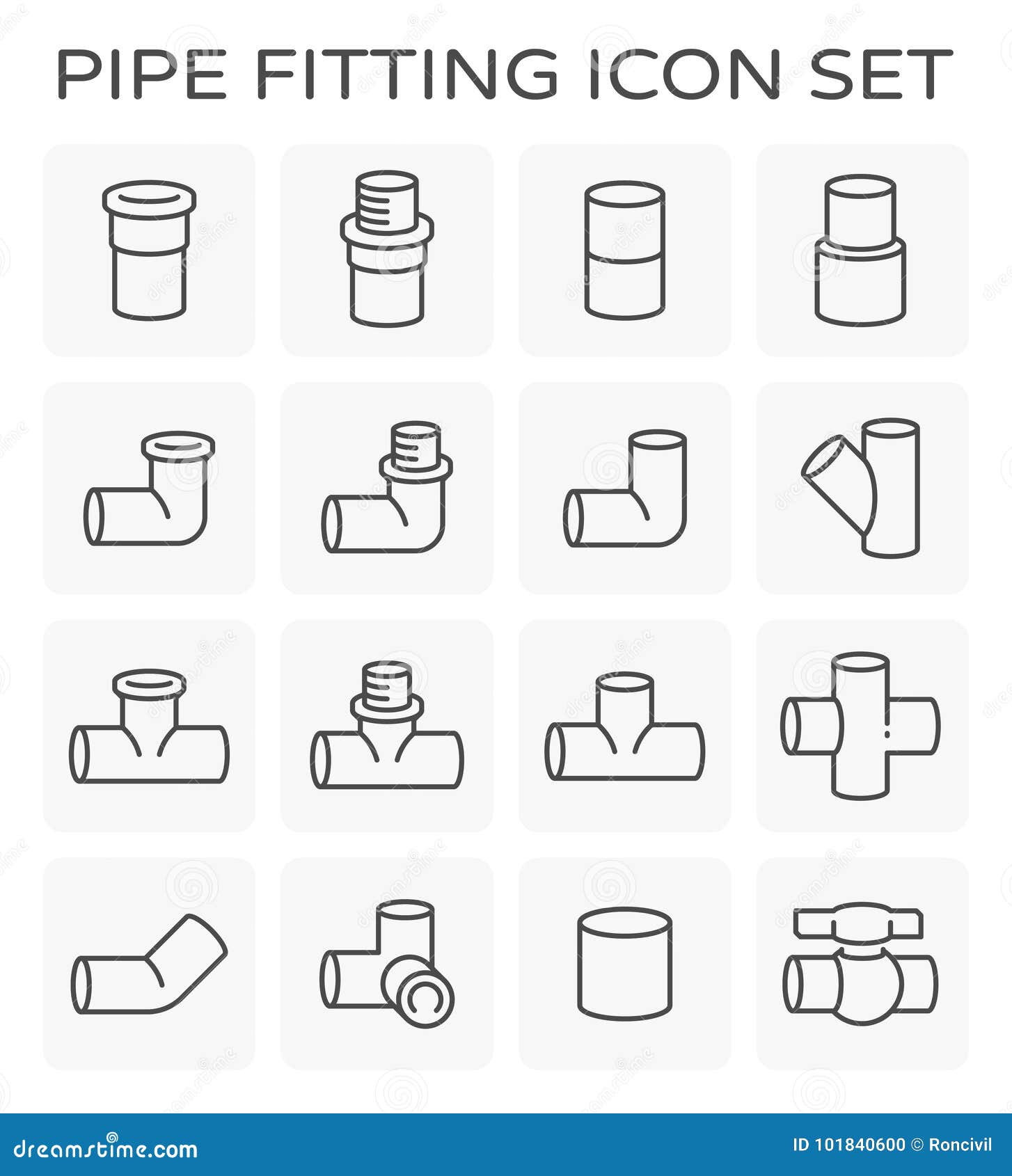 Pipe fitting icon stock vector. Illustration of material - 101840600