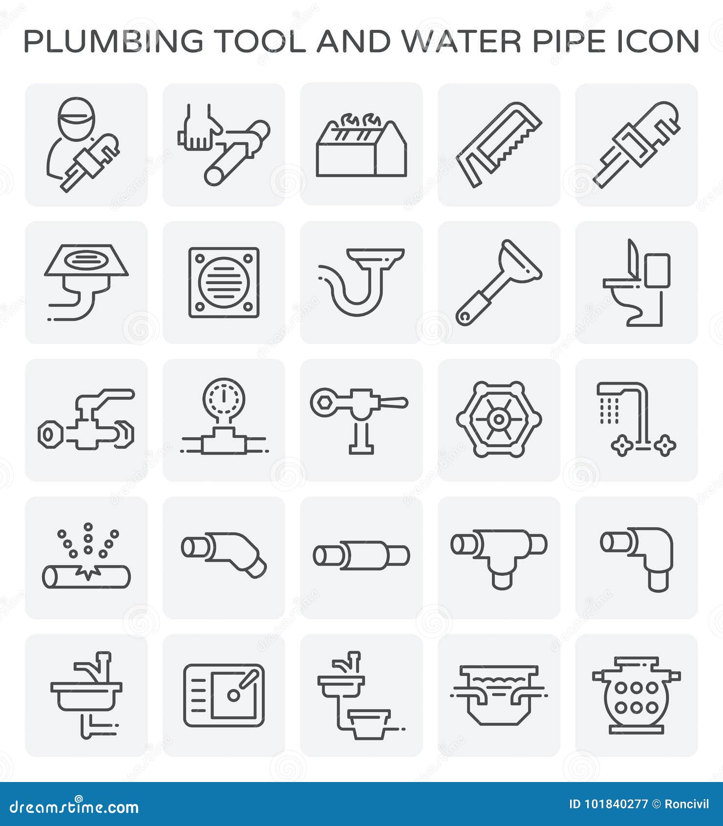 Plumbing Icon Set Vector Illustration | CartoonDealer.com #41196602