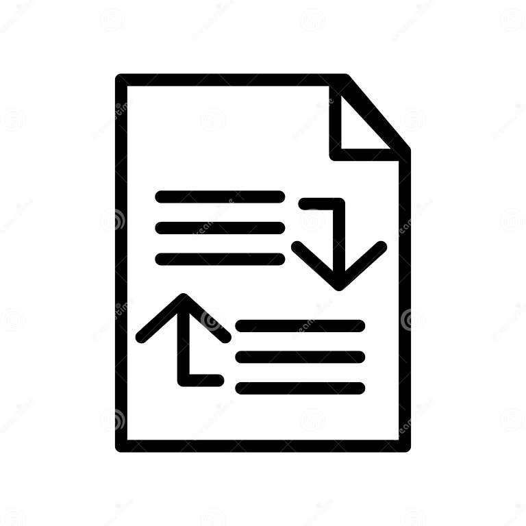 Vector Line Icon With Replace Text Paper File With An Outline Design Plain Document With A Dark