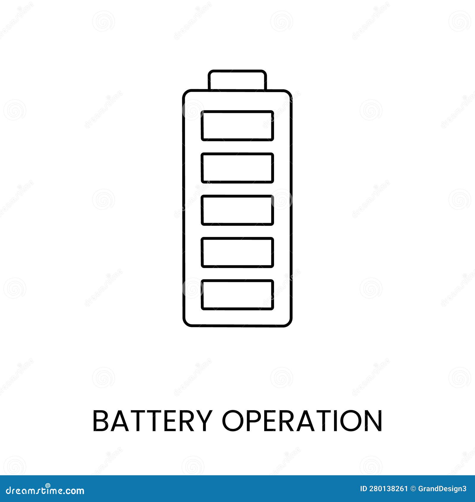 Vector Line Icon Representing Battery Powered Operation Stock Vector ...