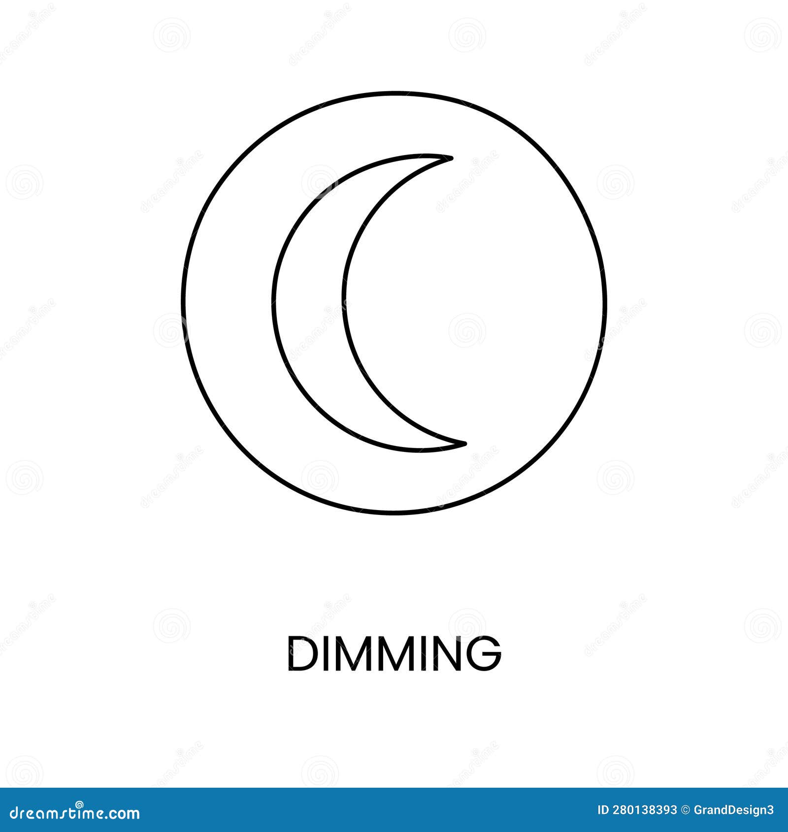 Vector Line Icon Representing Dimming. Stock Vector - Illustration of ...