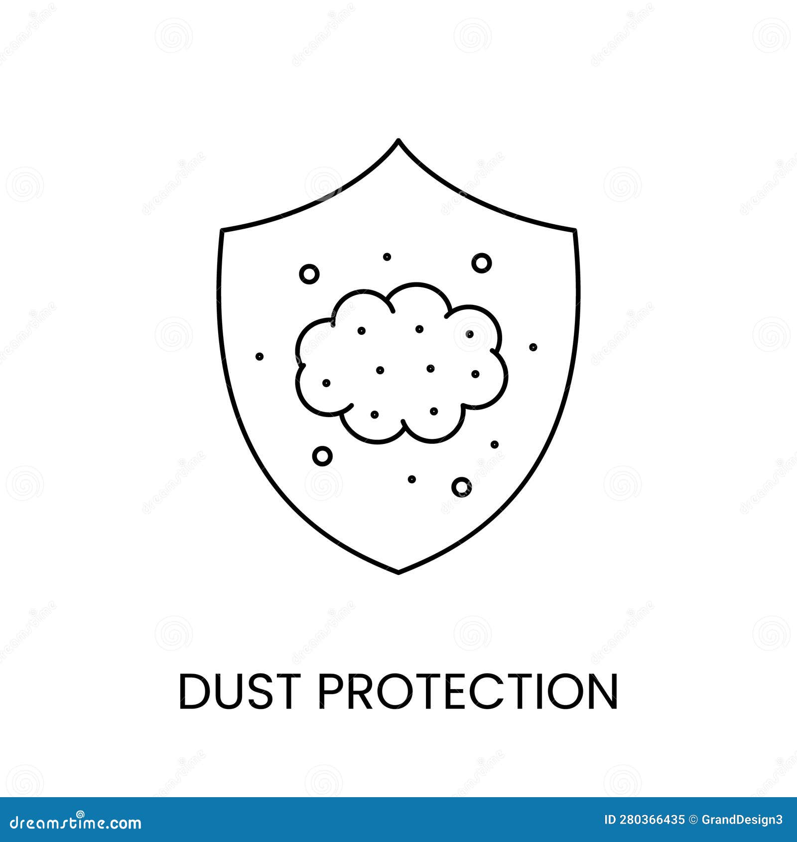 Vector Line Icon Representing Dust Protection Stock Vector ...
