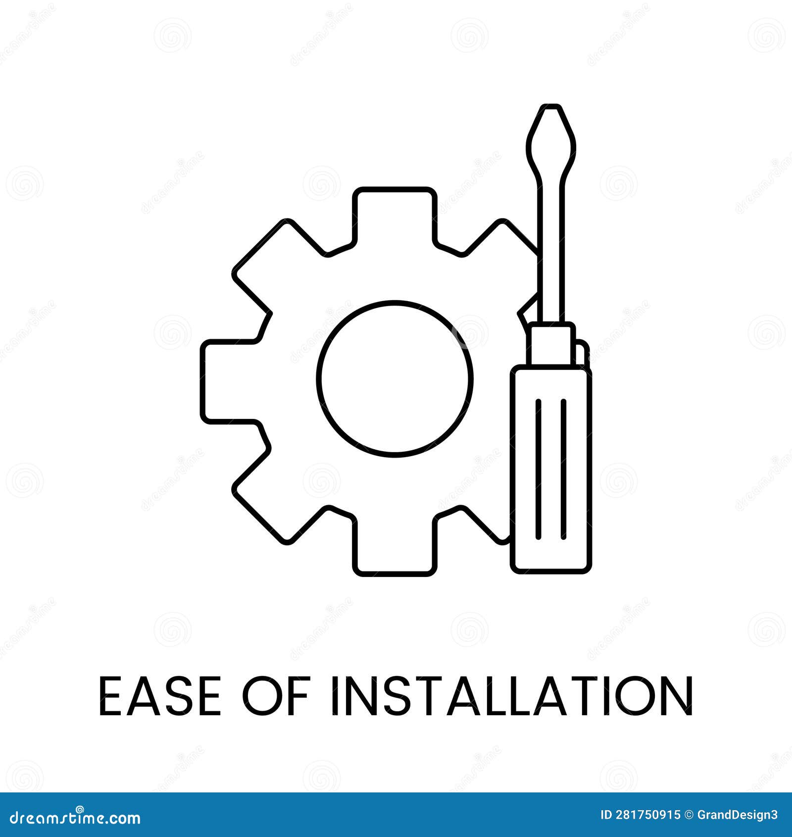 Vector Line Icon Representing Ease of Installation. Stock Vector ...