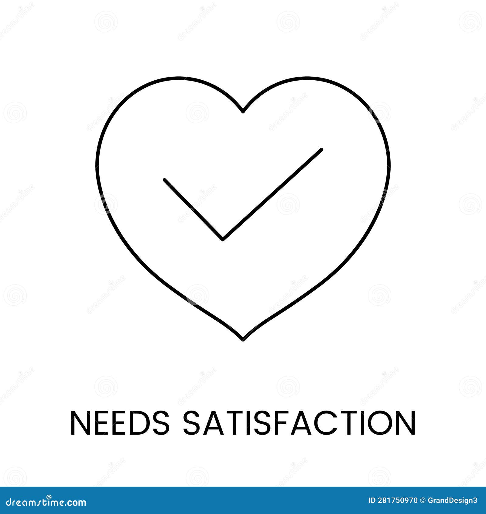 Vector Line Icon Representing Needs Satisfaction. Stock Vector ...