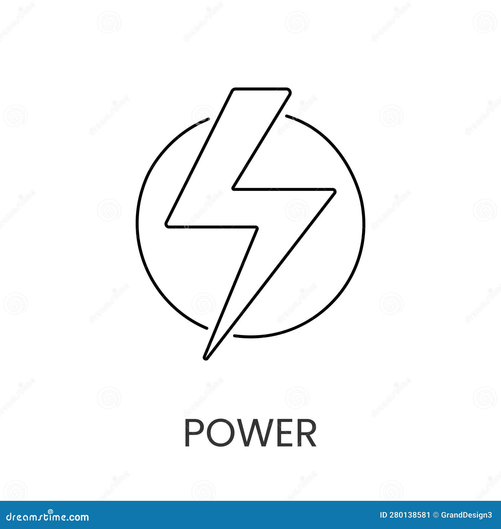 Vector Line Icon Representing Power. Stock Vector - Illustration of ...