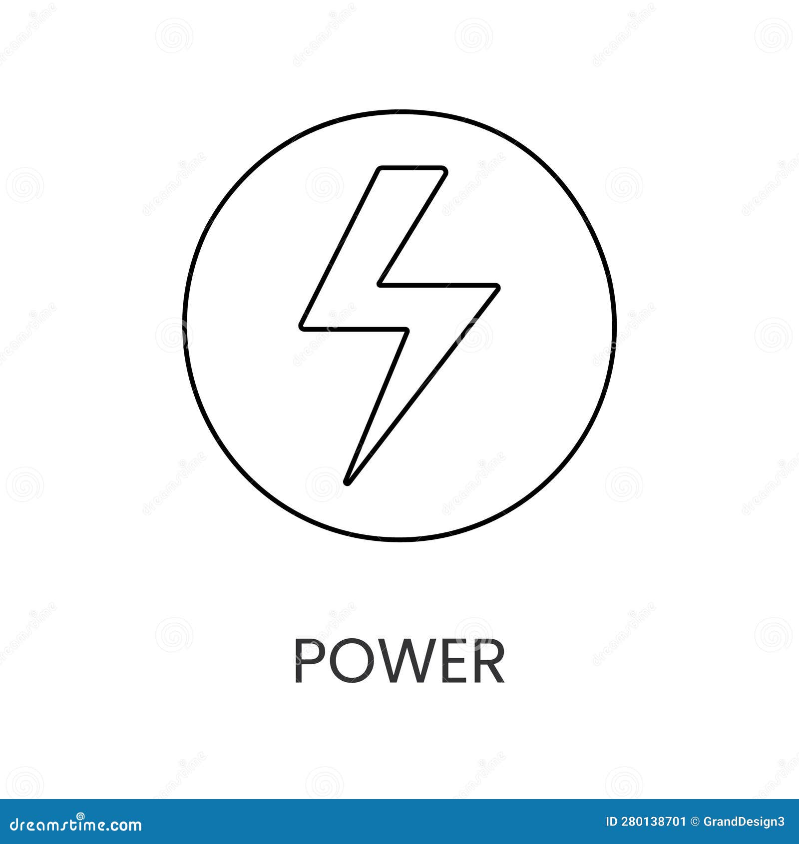 Vector Line Icon Representing Power. Stock Vector - Illustration of ...
