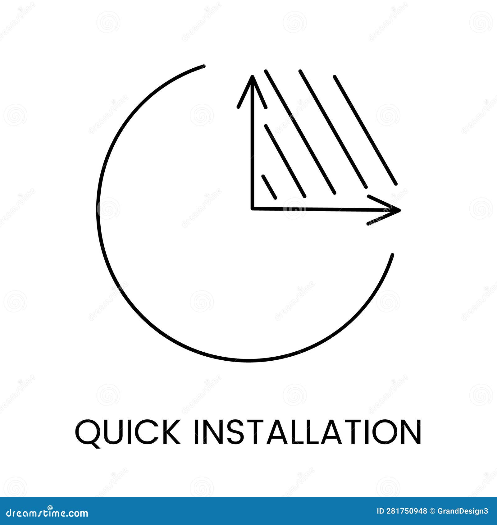 Vector Line Icon Representing Quick Installation. Stock Vector ...