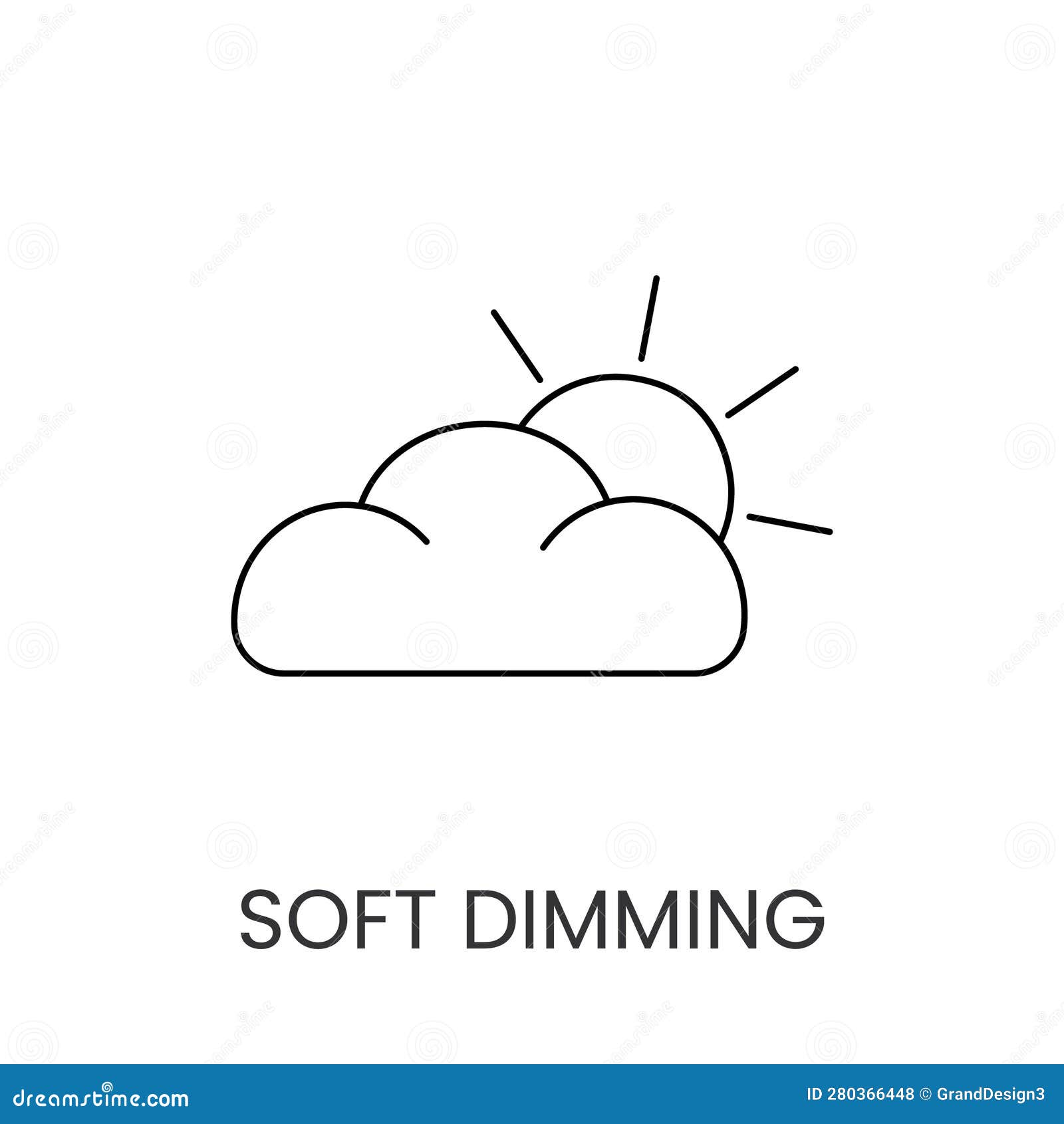 Vector Line Icon Representing Soft Dimming. Stock Vector - Illustration ...