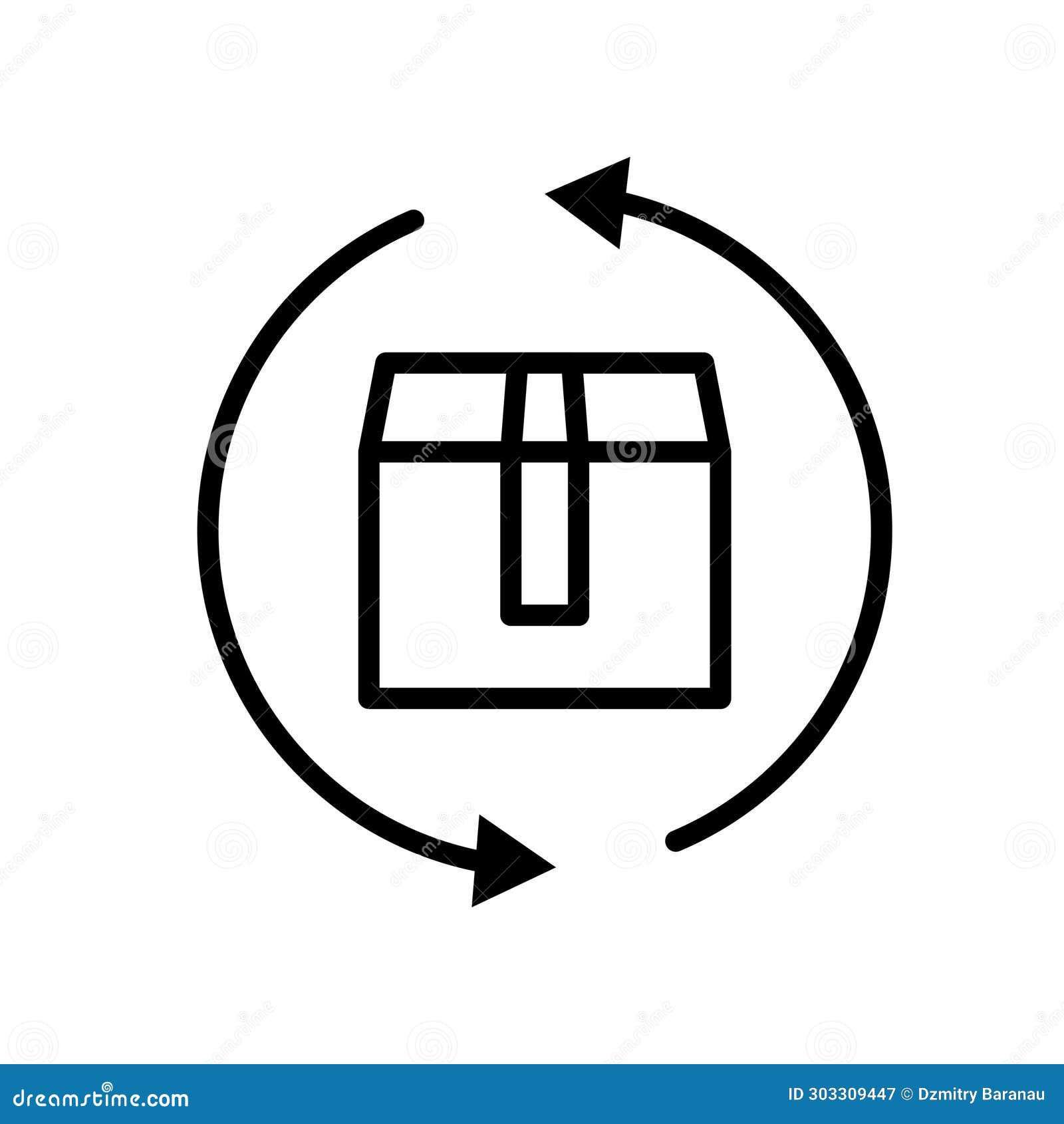 Vector Line Icon Return Delivery Box. Logistic Truck and Merchandise ...