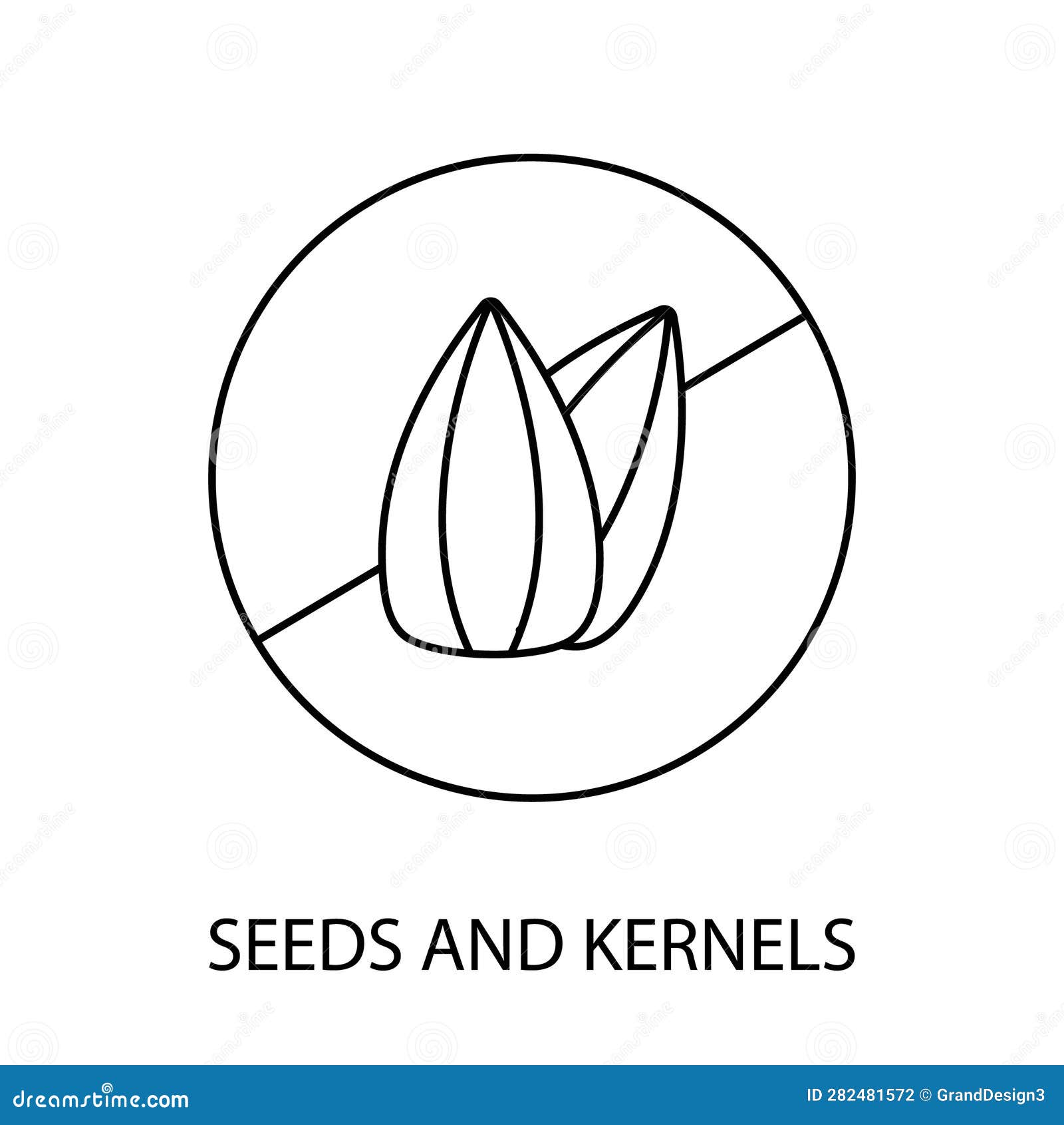 Vector Line Icon for Seeds and Kernels, Food Allergens Stock Vector ...