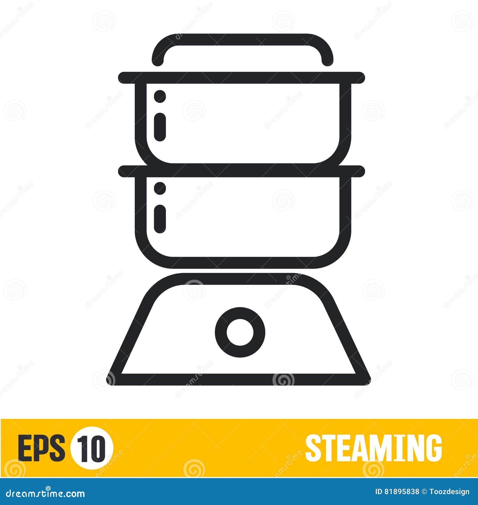 Vector line icon steamer stock vector. Illustration of food - 81895838