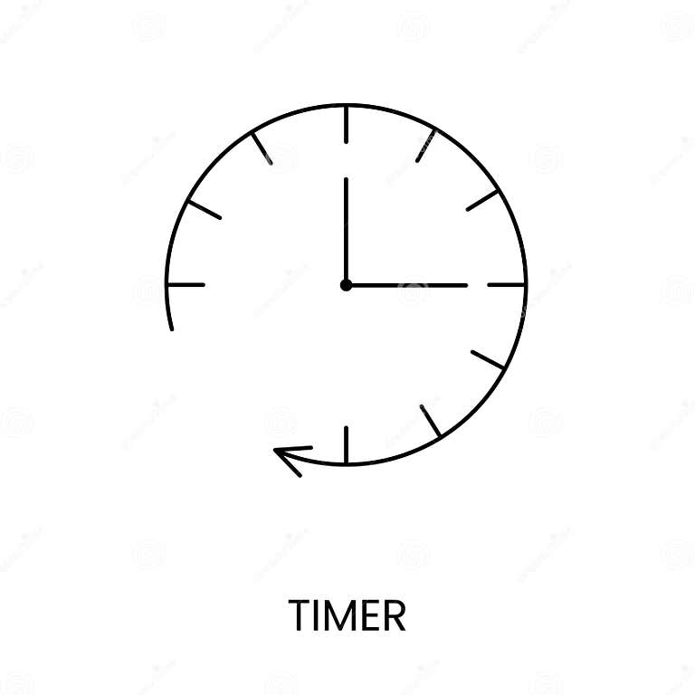 Vector Line Icon of a Timer Stock Vector - Illustration of clock ...