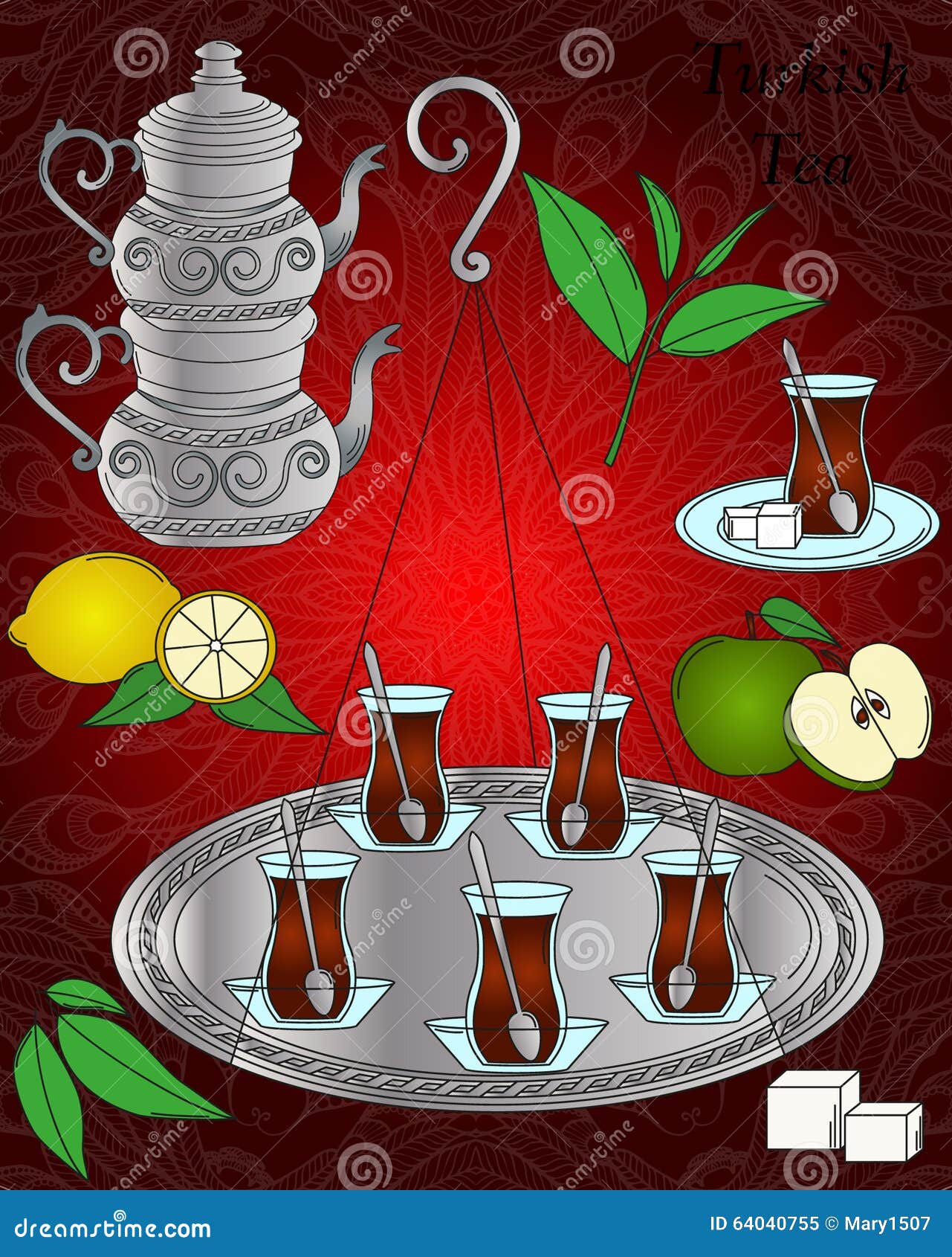 Vector Line Icon. Turkish Tea Set Stock Vector - Illustration of icon ...