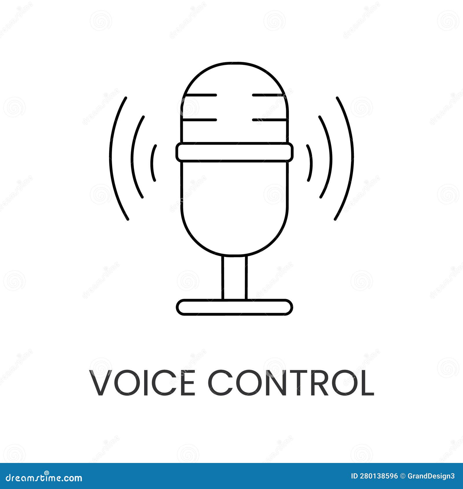 Vector Line Icon of a Voice Control Device. Stock Vector - Illustration ...