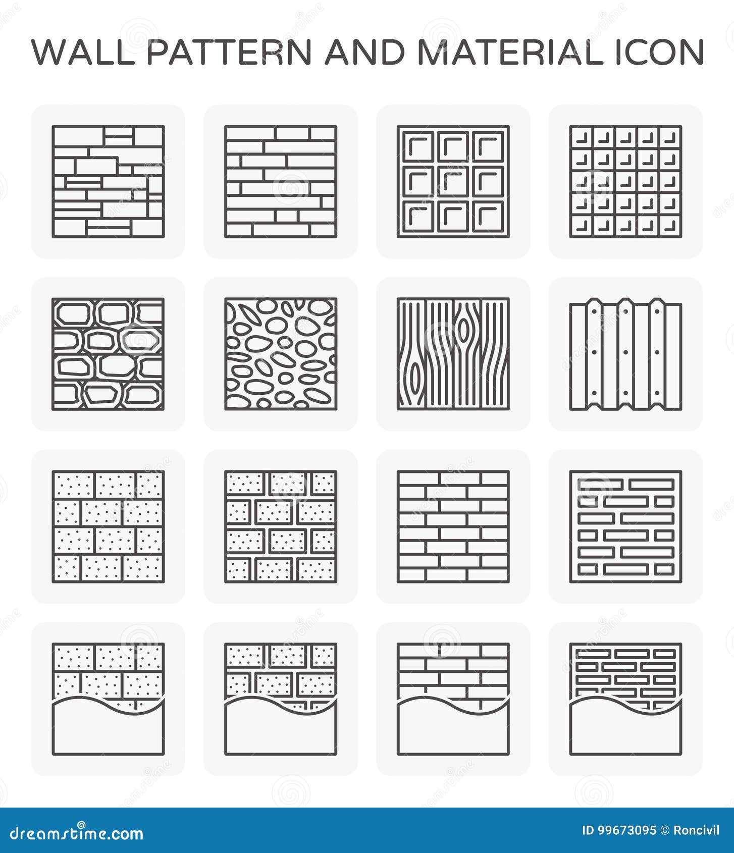 Wall pattern icon stock vector. Illustration of line - 99673095