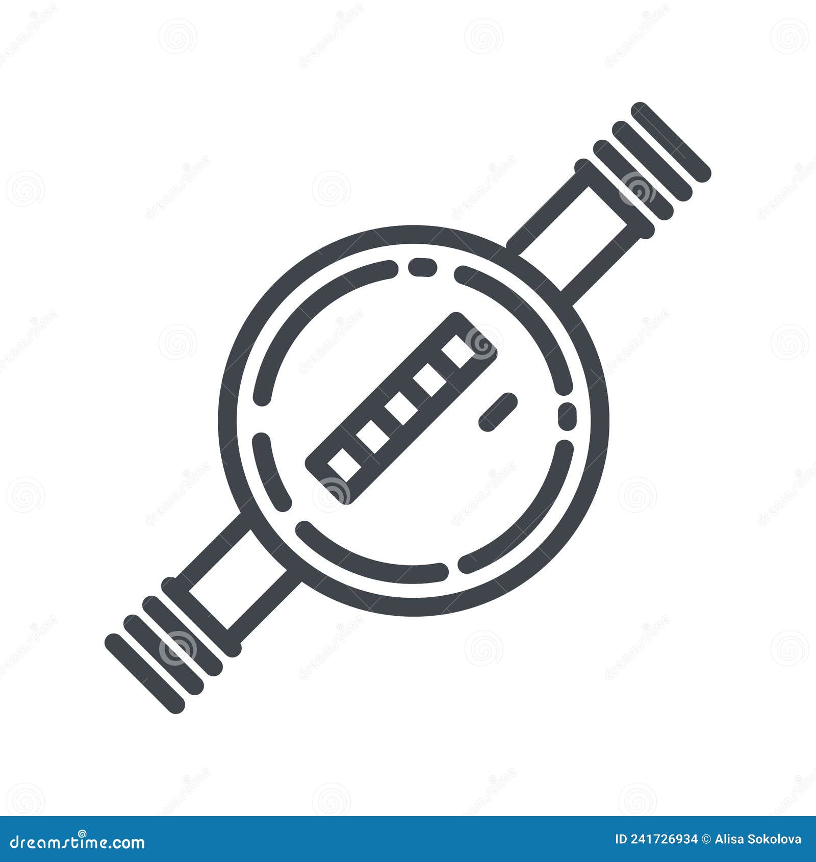 Vector Line Icon Water Meter Isolated on Transparent Background. Stock ...