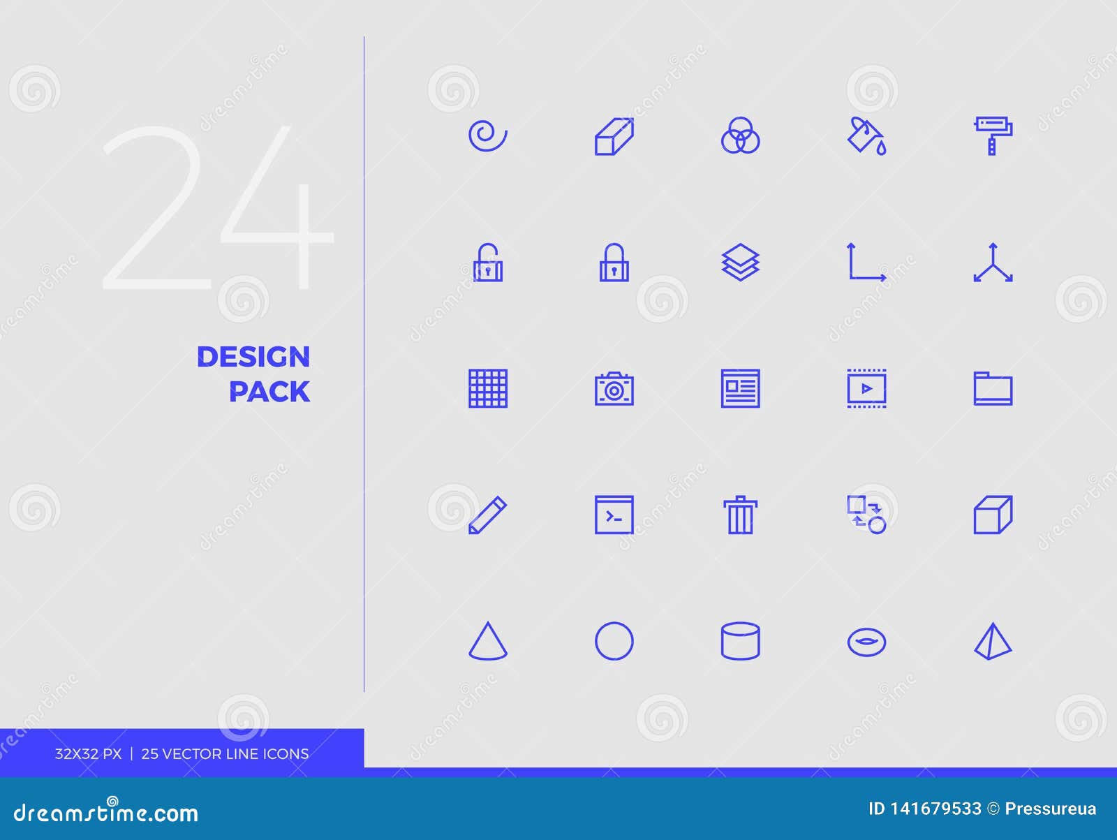 Vector Line Icons Design Pack Stock Vector - Illustration of object ...